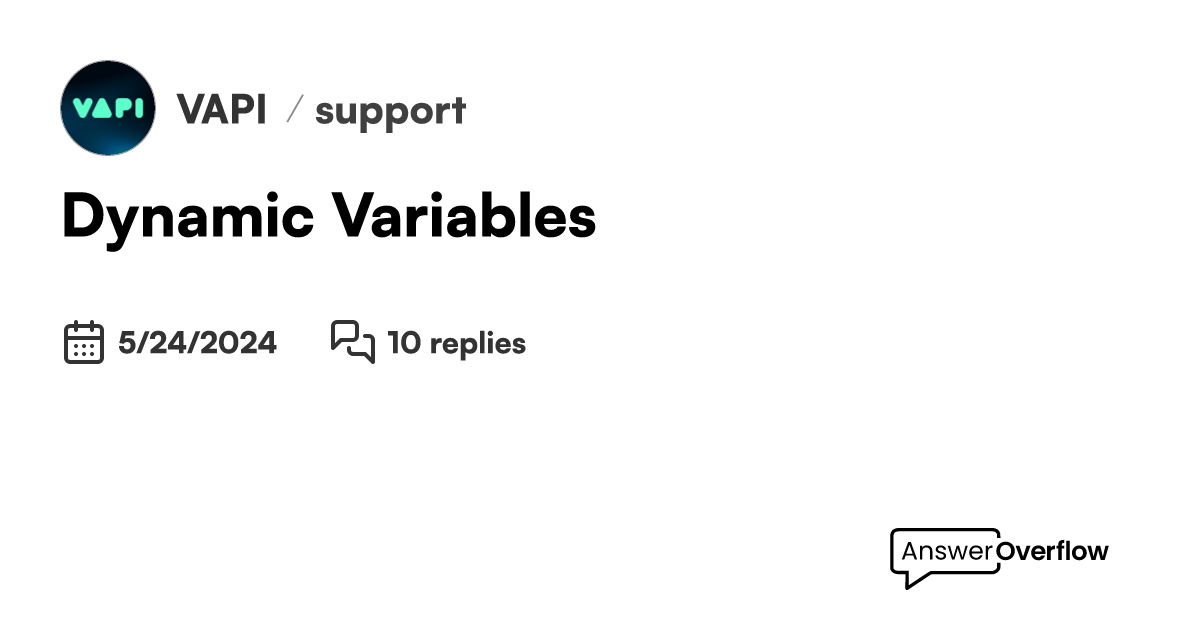 Dynamic Variables - VAPI